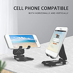 SCTEWELL Mobile Phone Holder, 1-Piece Mobile Phone Holder Suitable for iPhone, Ipad, Mobile Phones, All Android Smart Phones, Small desktops, Sturdy Aluminum Metal Phone Holder
