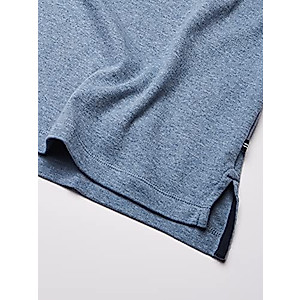 Nautica Men's Classic Fit Short Sleeve Solid Soft Cotton Polo Shirt, Deep Anchor Heather, 4XLT Tall