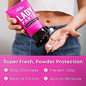 Lady Parts Feminine Hygiene Body Powder Deodorant Lotion For Breasts, Private Parts, Crotch & Inner Thigh to Stop Odor & Friction - Aluminum Free Deodorant For Women - No Talc or Parabens - POWDER PROTECTION - CocoVanilla Scent - 4oz