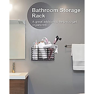 ULG Hair Dryer Holder, Hair Tool Organizer, 6 Adjustable Height, Wall Mounted/Cabinet Door, Bathroom Organizer Under Sink for Hair Dryer, Flat Irons, Curling Wands, Hair Straighteners, 3 Sections