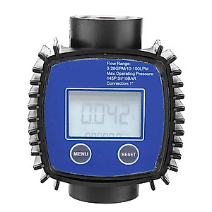 Flow Meter, 1in Digital Display High Accuracy Measure Mini Internal Thread Flowmeter for Water Diesel