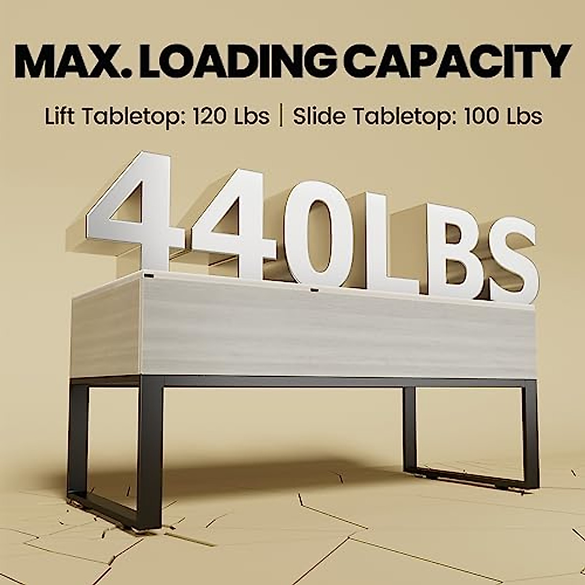 VEELOK Lift Top Coffee Table for Living Room with Hidden Storage Compartment on Rolling Wheels, 3-Way Slide Desktop Drawer Modern Coffee Tables, 43.3" Wood Coffee Table, 440lbs Max Weight, Gray Oak