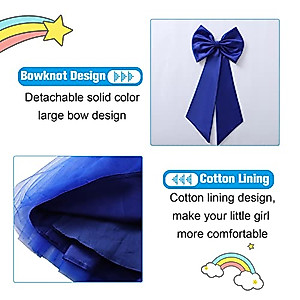 TENTIDE Baby Flower Girls Formal Dress Sapphire Blue Holiday Party Pageant Lace Sleeveless A-line Bow Tulle Dress (Blue-1, 6-12M)