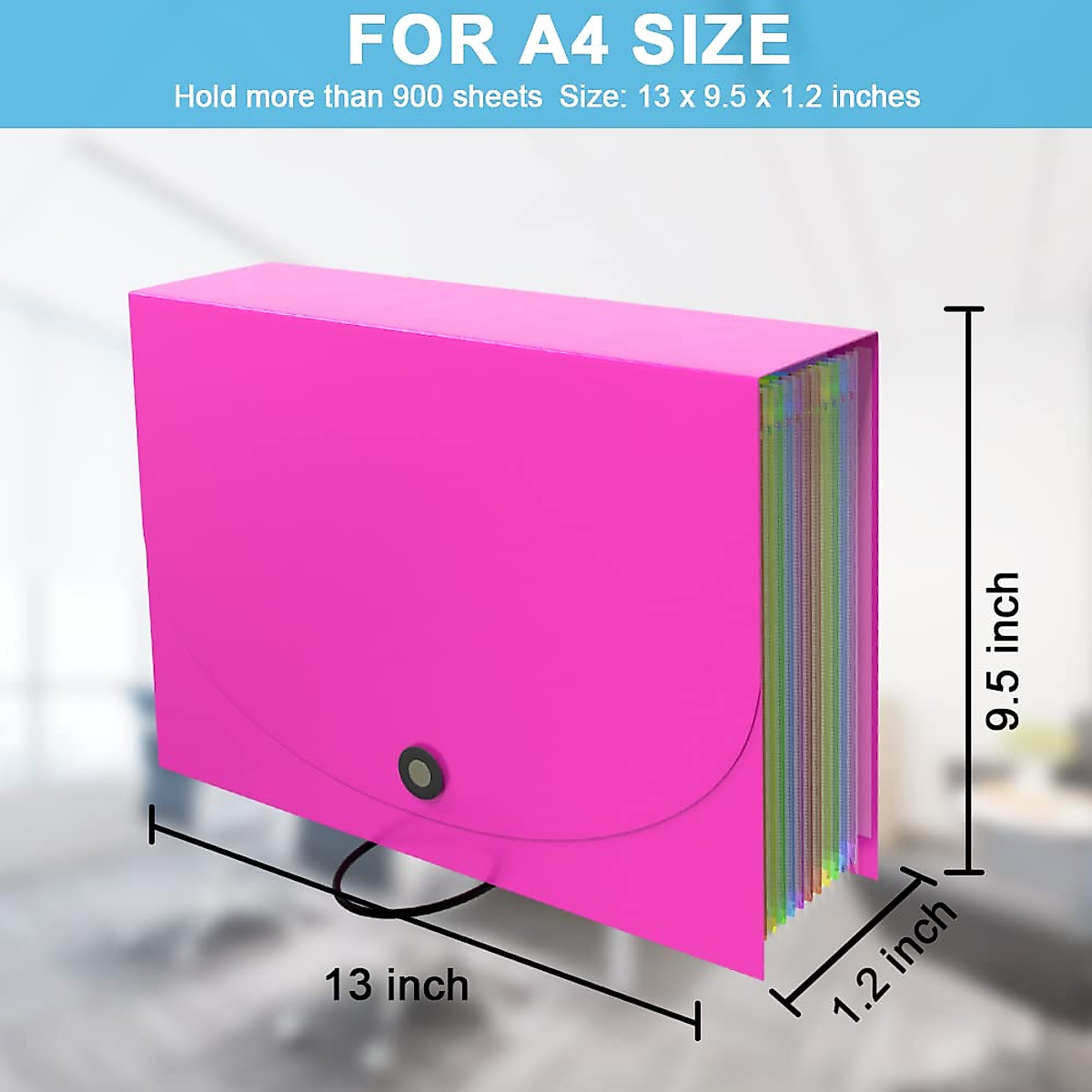 CN1ST Expanding File Folder with Sticky Labels, Accordian File folders Organizer, Expandable Filing Folder for Documents Letter Size and A4 Size