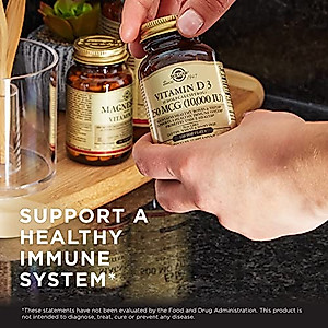 Solgar Vitamin D3 (Cholecalciferol) 250 MCG (10,000 IU) - Helps Maintain Healthy Bones & Teeth - Immune System Support - Non-GMO, Gluten Free, Dairy Free - 120 Servings, 120 Count (Pack of 2)