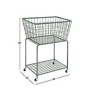 Deco 79 Metal Trapezoid Storage Cart with Wheels, 28" x 18" x 36", Gray