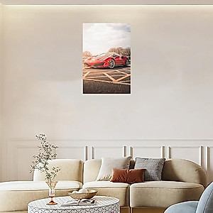 Car Poster Ferrari F40 Supercar Posters Racing Car Canvas Wall Art For Boy's Bedroom SuperCar Wall Decor Unframe-style 12x18inch(30x45cm)