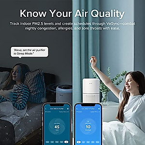 LEVOIT Air Purifiers for Home Bedroom H13 True HEPA Filter for Large Room, Sleep, Quiet Cleaner for Dust, Allergies, Pets, Smoke, White Noise, Smart WiFi, Auto Mode, 300S