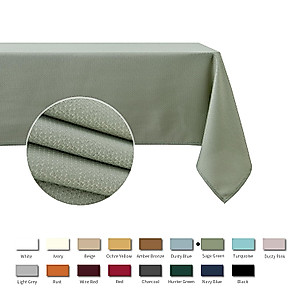 maxmill Textured Tablecloth Stain Resistant Waterproof and Wrinkle Resistant Washable Soft Table Cloth, Fabric Table Cover for Dining Room and Outdoor Use, Rectangle 60 x 120 Inch, Sage Green