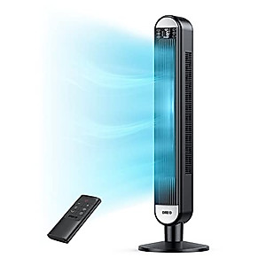 Dreo Tower Fan for Bedroom, 42 Inch Bladeless Fan, 90° Oscillating Fan, Quiet Floor Fan with Remote, LED Display, 6 Speeds 4 Modes, 12H Timer, Standing Fans for Home Living Room Office, Cruiser Pro T2