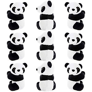 9 Pcs Finger Panda Plush 4 inch Panda Clips Curtain Holder Stand Note Memo Clips Photo Holder Cute Panda Toy Doll Finger Kids Toy,Home Decoration Plant Pots Bonsai Craft Decor,Chinese Style Souvenir