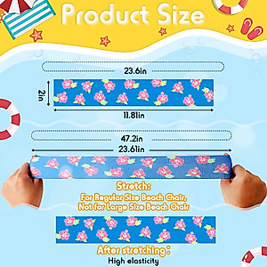 Boao 8 Pack Towel Bands for Beach Chairs Cruise Towel Clips for Lounge Beach Pool Chairs Towel Strap Holder Elastic Windproof for Summer Pool Hawaiian Christmas Beach Accessories (Lovely Style)