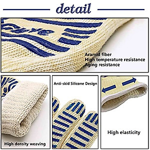 Oven Gloves, Heat Resistant 540 Degrees Grilling Gloves, Hot Surface Handler Non-Slip Silicone Oven Mitts with Fingers, BBQ Gloves for Cooking/Kitchen/Baking, Pack of 2