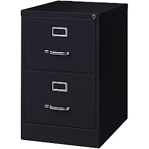 Scranton & Co 25" 2-Drawer Metal Legal Width Vertical File Cabinet in Black