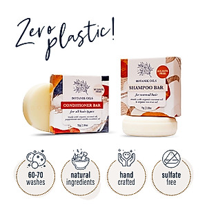 Revitalize Your Hair with Natural Shampoo Bar & Creamy Conditioner Set - SLS & Paraben Free, Ideal for Brazilian Treated Hair, Eco-Friendly, Zero Plastic, Eco Warrior - For Fine,Brittle or Normal Hair