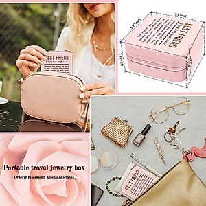GevGuxLuo Bestie Gifts for Women, Small Jewelry Case Jewelry Box Organizer Travel Essentials for Teen Girls, Bestie Friendship Gifts for Women Friends, Best Friend Birthday Gift