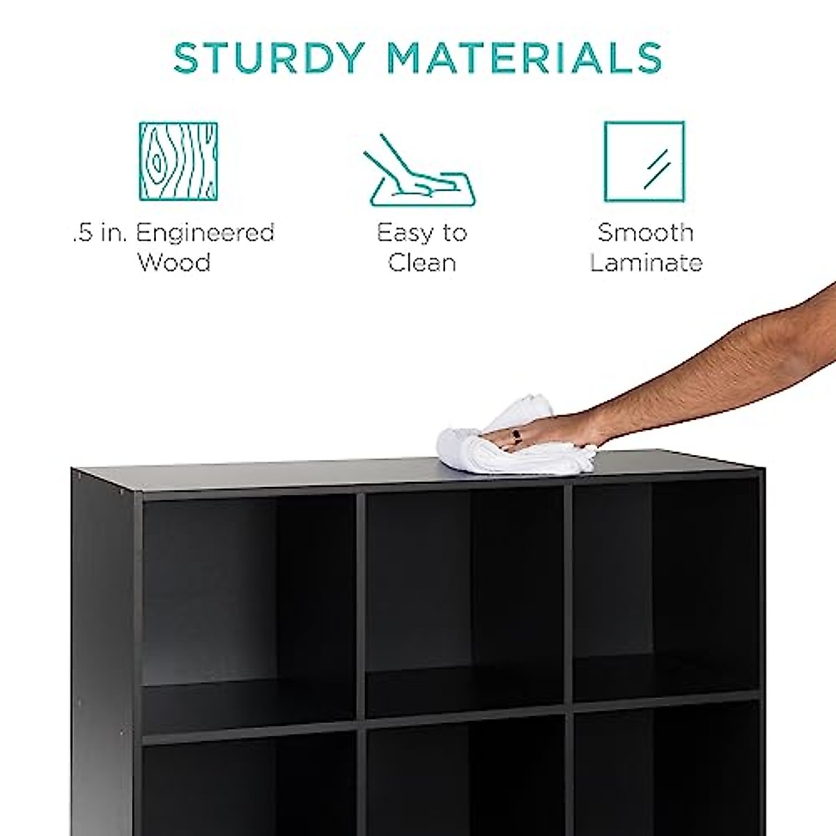 Best Choice Products 9-Cube Storage Shelf Organizer Bookshelf System, Display Cube Shelves Compartments, Customizable w/ 3 Removable Back Panels - Black