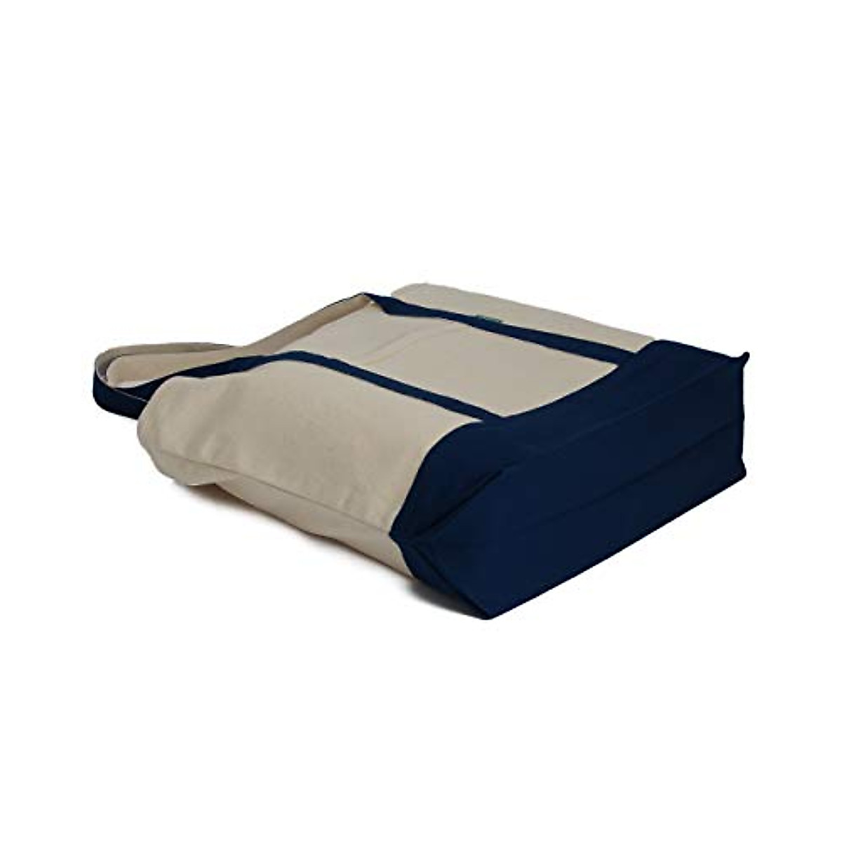Heavy Duty Cotton Canvas Reusable Tote Bag with with an External Pocket and Top Zipper Closure