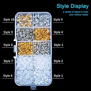 Vivixin 1080pcs Earring Backs, Earring backings, Earring Safety Back Pads backstops Stopper, Clear Rubber Bullet Shape Butterfly Plastic Secure Earring kit (10styles)