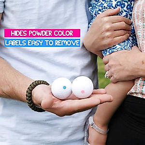 Winsharp Gender Reveal Golf Balls Exploding Golf Ball Set - 2 Balls - 1 Pink & Blue Plus Golf Tees and 20 Pink and 20 Blue Baby Gender Voting Stickers Gender Reveal Decoration Ideas Golf Theme