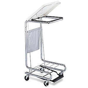 Square Chrome Step-On Hamper 18.625"W x 19.5"D x 37.75"H