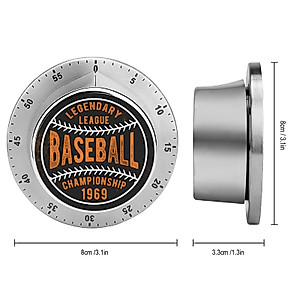Kitchen Timer Black Baseball Magnetic Countdown Clock for Cooking Teaching Studying