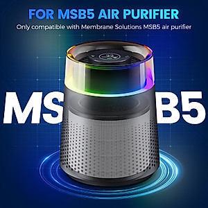 4 Pack MSB5 Filter Replacement Compatible with Membrane Solutions MSB5 Air Puri-fier, 3-in-1 H13 True Hepa Air Filter Replacement with High-Efficiency Filtration for Smoke Pollen Dander Hair Smell