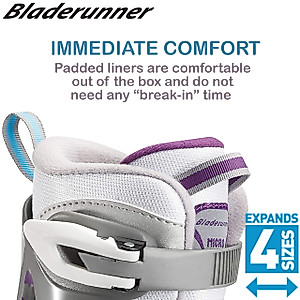 Bladerunner Kids Ice Skates, Black/Green, Size 5-8