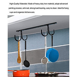 YQBOOM Mug Rack Under Cabinet 12 Hooks Coffee Mug Hooks Simple Coffee Mug Organizer Cup Hanger for Bar Kitchen Utensils Display