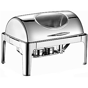 UZOURI Stainless Steel Chafing Dish with Full Rotating Cover, Chafing Dish Set Food Warmer Buffet, Buffet Dish Catering Pan for Kitchen Party Banquet Dining