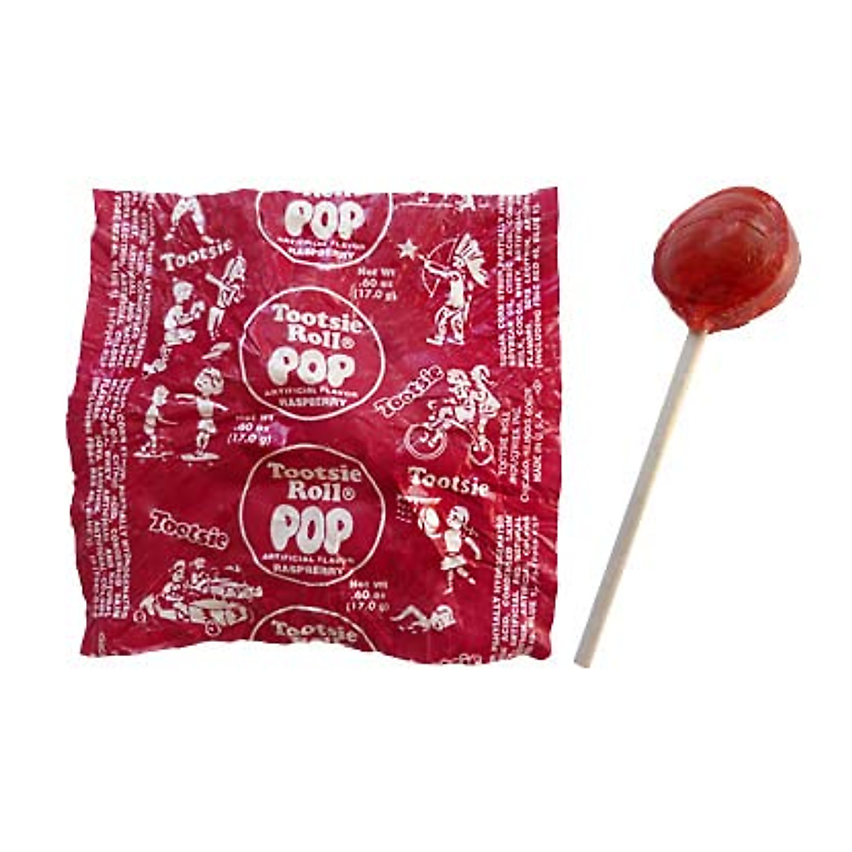 Red Raspberry Tootsie Pops Bulk Candy 50+ Count Lollipops Suckers Variety Value Pack Aprox. 2.25 lbs (36 Oz)