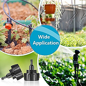 Remagr 5 Pcs Drip Irrigation Hose Connectors 1/4 Inch Tubing to 3/4 Garden Faucet Adapter System Convert Fittings with Washers (Single)