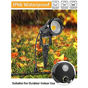 ZUCKEO 10W Outdoor Spotlights LED Spot Lights Dusk to Dawn Photocell Light Sensor, 120V Landscape Lighting Electric Spotlight Plug in Flag Pole Light for Yard House Garden Decor, 3.94FT Cord 3000K