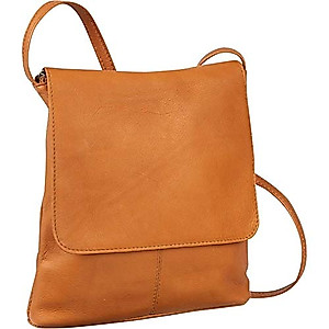 Le Donne Simple Flap Over Crossbody Bag, Tan