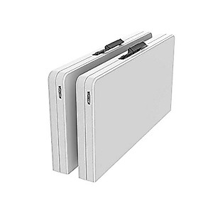 Lifetime 80884 37-Inch Square Fold-in-Half Table, 2 Pack, Light Commercial, White Granite