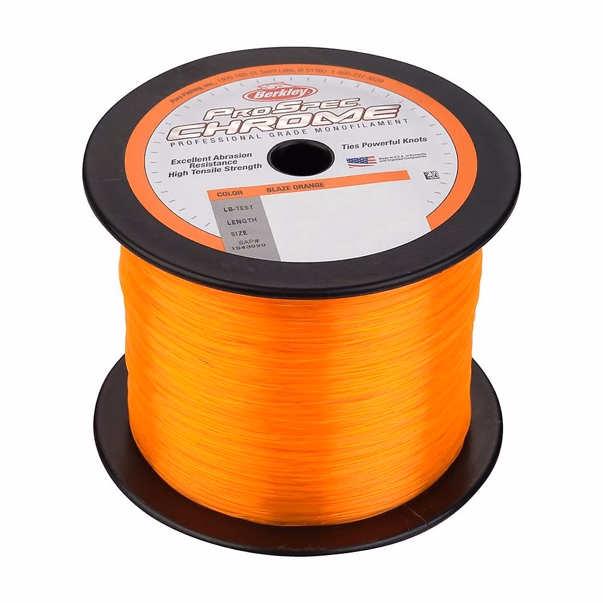 Berkley ProSpec® Chrome, Blaze Orange, 20lb | 9kg, 1000yd | 914m Monofilament Fishing Line, Suitable for Saltwater Environments