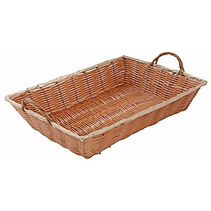 Winco PWBN-16B 16-Inch by 11-Inch by 3-Inch Rectangular Woven Basket with Handles,Medium