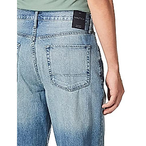 Nautica mens Loose Fit 5 Pocket Pant Jeans, Hook Line Blue, 34W x 30L US