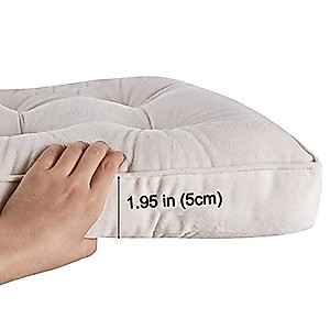 Big Hippo Rocking Chair Cushions Set, Rocking Chair Pads with Ties Soft Thicken Seat Pads Cushion Pillow for Indoor, Office, Home, Rocking Chairs (Beige)