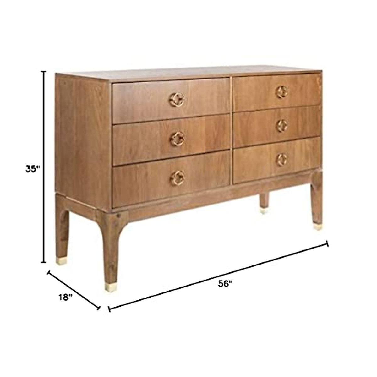 Safavieh Couture Home Lorna Rustic Oak 6-drawer Dresser