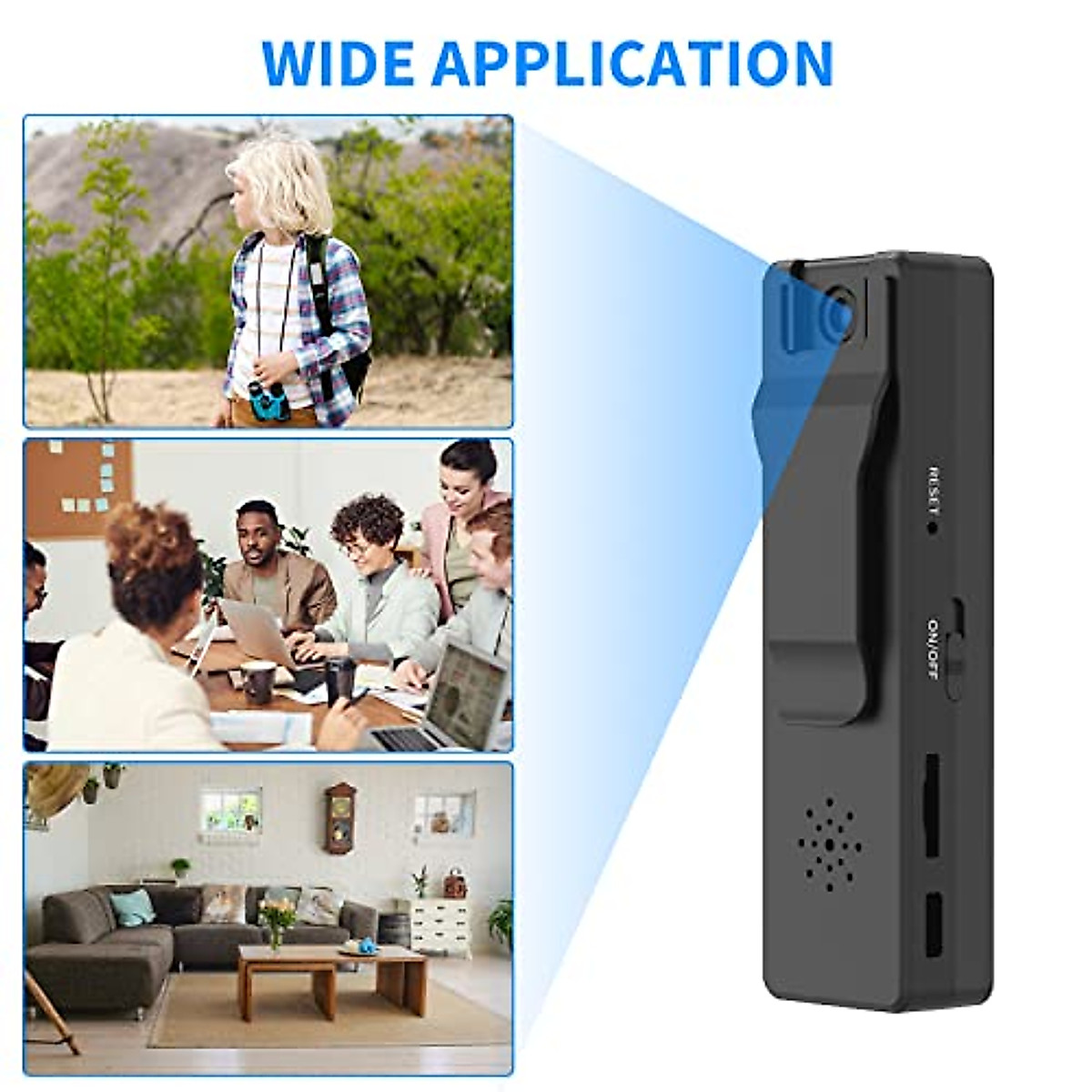 Crazytree Small Wireless WiFi Portable Camera, Security Body Cameras 1080P HD with 180° Pivoting Wide Angle Lens Remote Phone APP Room Pet Camera