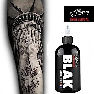 Allegory Tattoo Ink – Blak, Premium Black Tattoo Ink, Perfect for Lining and Shading, Smooth, Consistent Pigment, Vegan Friendly Tattoo Color, Organic Ink, Crafted in The USA, 8 oz