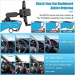 KSYER Phone Mount for Car Dashboard & Air Vent, 1200 Degree Rotation Cell Phone Holder Car [Multi-Angles], Car Phone Holder Mount for iPhone Samsung All Smartphone (Black)