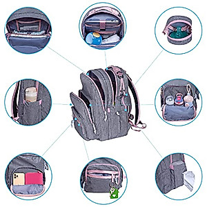Cateep Diaper Bag Backpack with Stroller Straps and Changing Pad Lightweight Travel Maternity Backpack Large Capacity