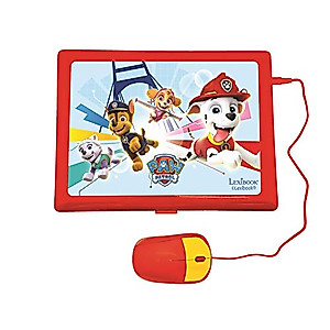 LEXiBOOK JC598PAi4 Paw Patrol-Educational and Bilingual Laptop Portuguese/English-Toy for Child Kid (Boys & Girls) 124 Activities, Learn Play Games and Music with Chase Marshall-Red/Blue
