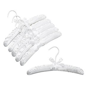 Only Hangers® 12" White Children's Satin Padded Hangers - Pack of (6)
