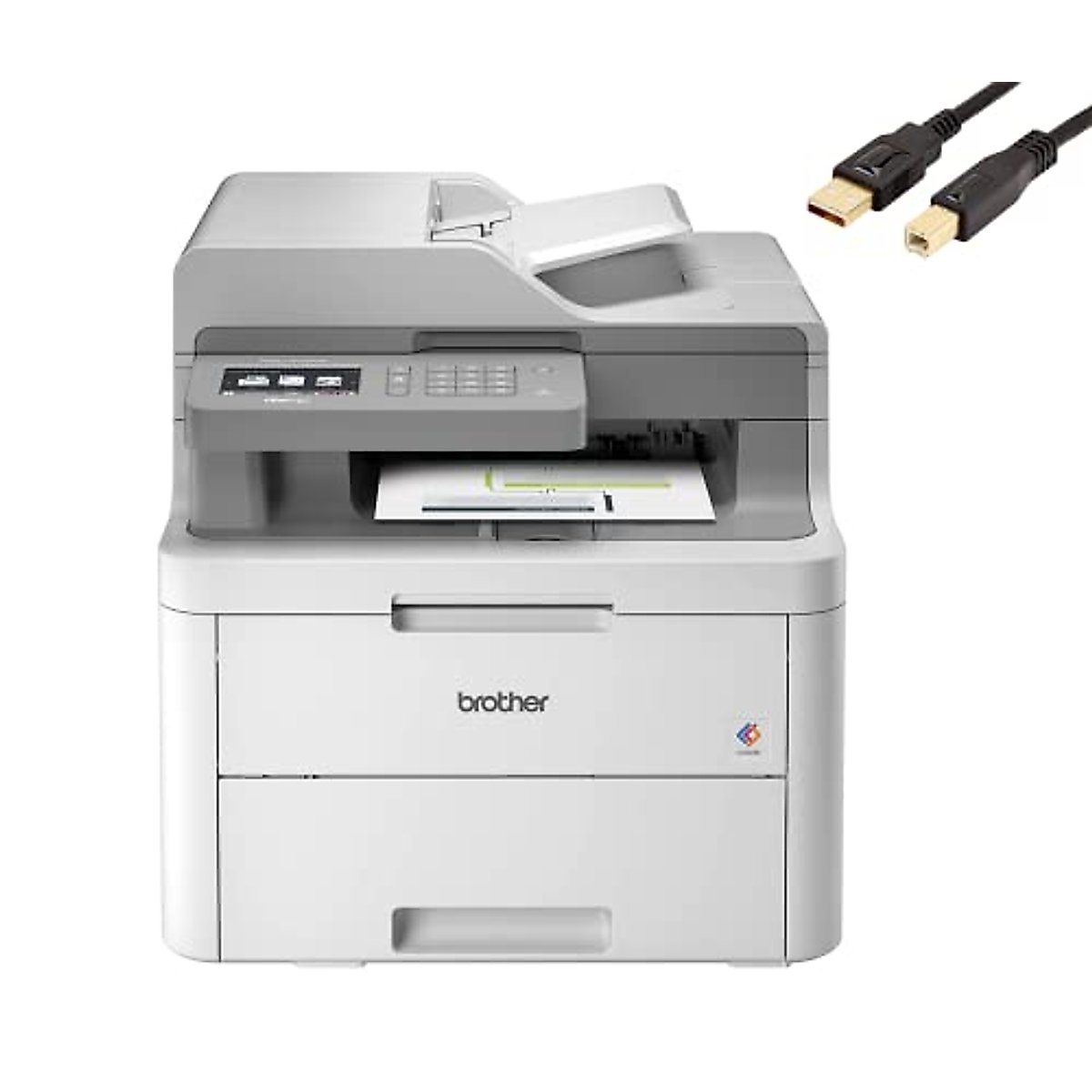 Brother MFC-L3710CW Compact Digital Color All-in-One Wireless Laser Printer, AirPrint, Hi-Speed USB 2.0, Wi-Fi Direct, 19ppm, 3.7" Color Touchscreen, Amazon Dash Replenishment Ready, Durlyfish