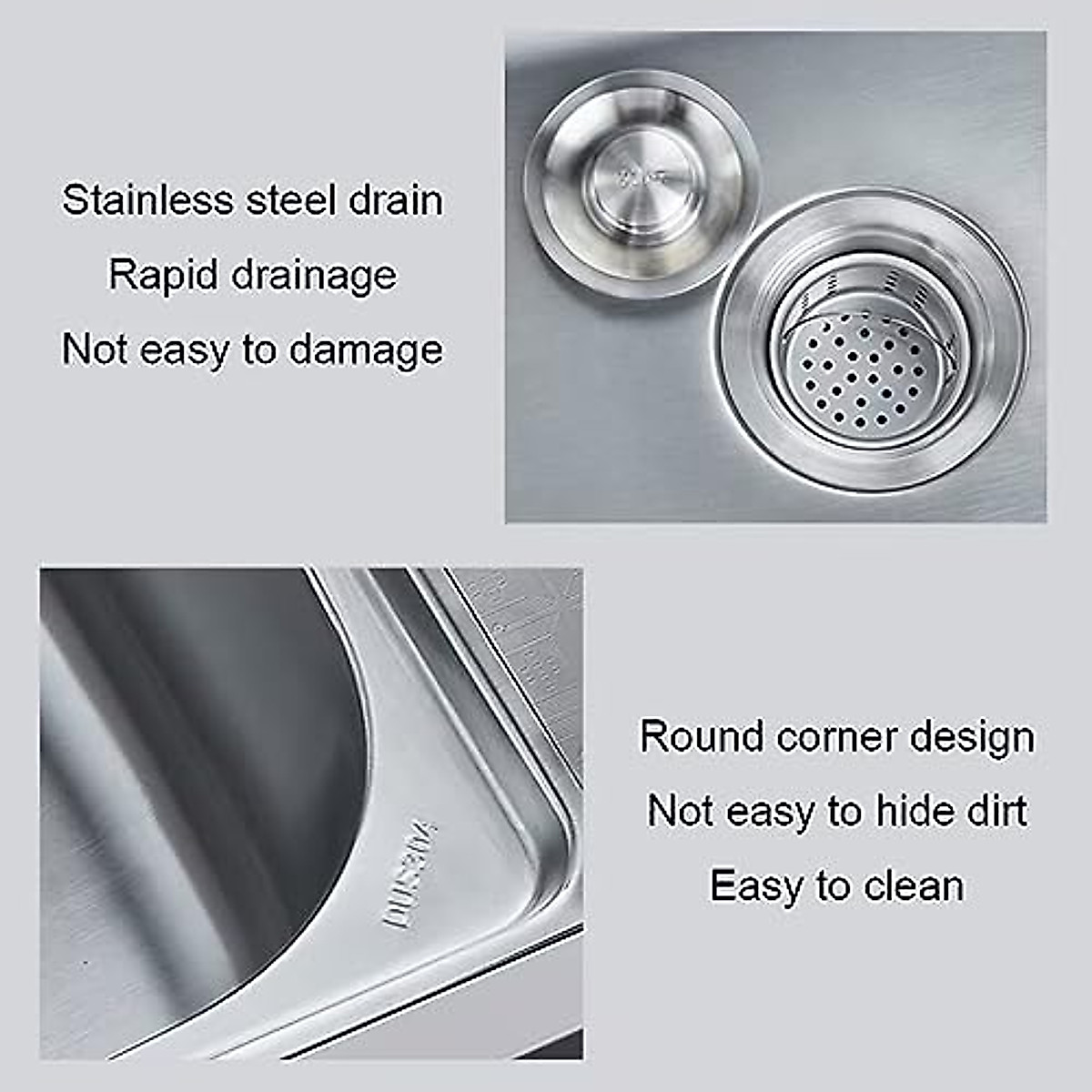 JINGTAO Kitchen Sinks Commercial Catering Sinks, 304 Stainless Steel Stand Sinks, Floor-Standing Removable Sinks, Garden Sinks, with Stand and Faucet
