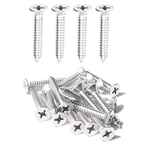 Stainless Steel Wood Screws #14 x 1 Inch Self Tapping Screws 50pcs, Flat Head Phillips 18/8 Stainless Steel Sheet Metal Screws for Cabinet, Wooden, Indoor and Outdoor Use by IMSCREWS