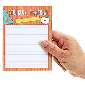 Paper Junkie 4-Pack Teacher Notepad Sets for Classroom Gifts, Professor Appreciation, School Supplies, 50 Sheets Per Memo Pad, 200 Sheets Total, 4 Motivational Designs (4x5 in)